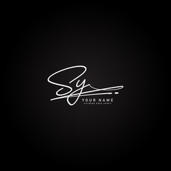 Sm signature logo - handwritten Royalty Free Vector Image