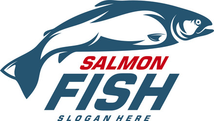 Salmon fish logo design fishing Royalty Free Vector Image