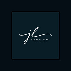 Jl initial letter signature logo template Vector Image