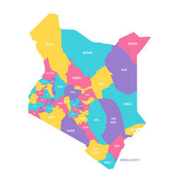 Kenya political map of administrative divisions Vector Image