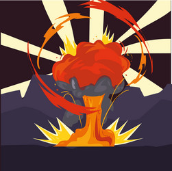 Military explosion flame bubble at night Vector Image