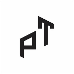 Pt logo monogram with wings arrow around design Vector Image