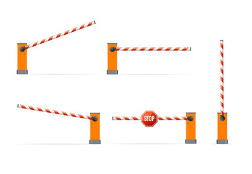 Realistic detailed 3d barrier gate Royalty Free Vector Image