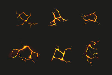 Volcano lava crack texture effect in ground Vector Image