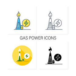 Thermoelectric generator icons set Royalty Free Vector Image