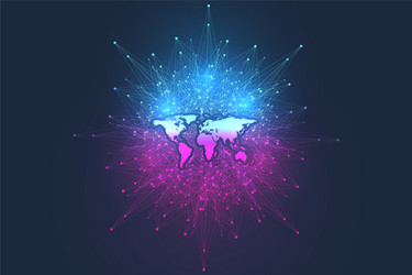 3d globe map with global social network Royalty Free Vector