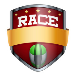 Racing symbols on shield Royalty Free Vector Image