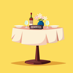 Reserved sign on the table in restaurant Vector Image