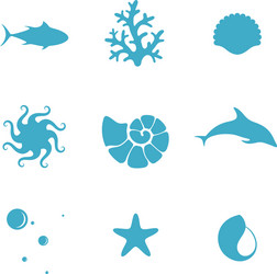 Coral reefs set Royalty Free Vector Image - VectorStock