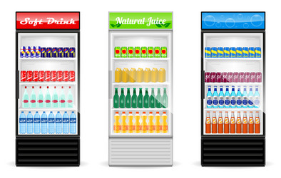 Set realistic refrigerator isolated Royalty Free Vector