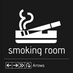 Smoking room sign door area stiker men Royalty Free Vector