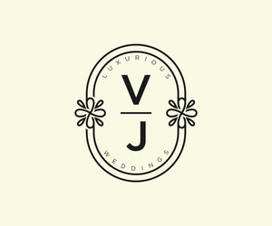 Vj initials letter wedding monogram logos Vector Image