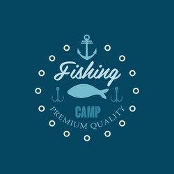 Fishing tournament logo design camp Royalty Free Vector