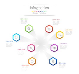 Rectangular isometric mind map infographic Vector Image