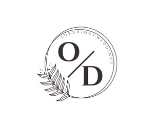 Od initials letter wedding monogram logos Vector Image