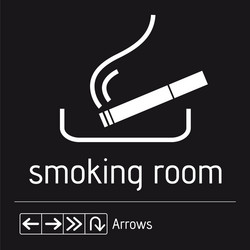 Smoking room sign door area stiker men Royalty Free Vector