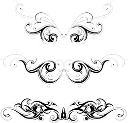 Tribal scroll flourish Royalty Free Vector Image