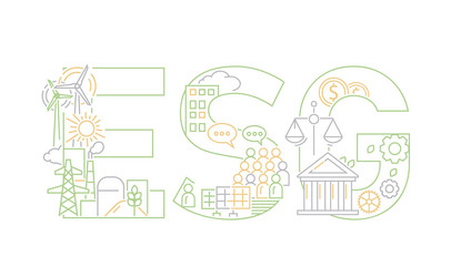 Esg concept editable Royalty Free Vector Image