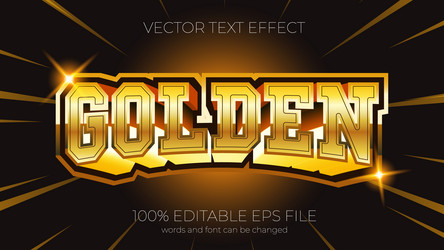 Gold editable text effect style eps Royalty Free Vector