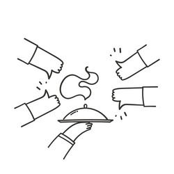 Hand drawn doodle food culinary like or dislike Vector Image