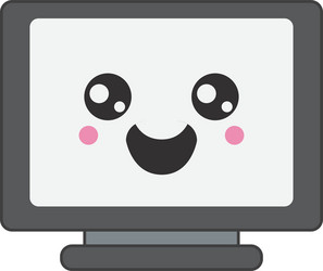 Computer monitor hardware cute kawaii cartoon Vector Image