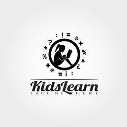 Kid learning logo templatechildren icon Royalty Free Vector