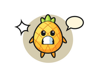 Scared Cartoon Pineapple Vector Images (40)