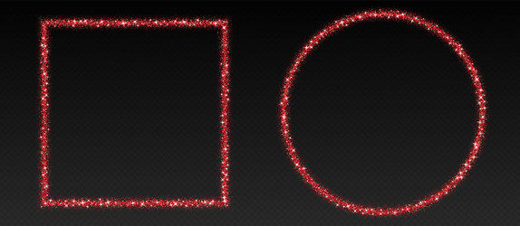 Pink glitter frames shimmering borders in circle Vector Image