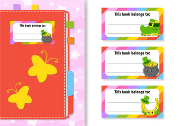 Set stickers for design empty template name tags Vector Image