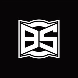 Bs logo monogram with four cone rounded Royalty Free Vector