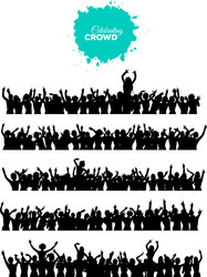 Cheering crowd set Royalty Free Vector Image - VectorStock