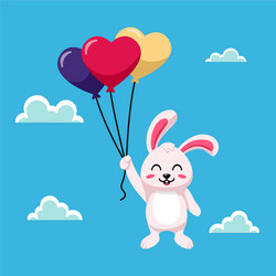 Rabbit Holding Balloons Vector Images (over 310)