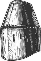 Great helm also called pot bucket and barrel Vector Image