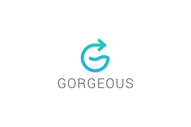 Letter g line art simple gradient colour logo Vector Image