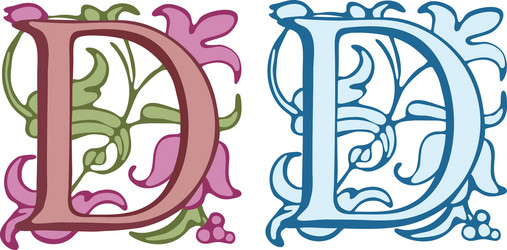 Vintage initials letter d Royalty Free Vector Image