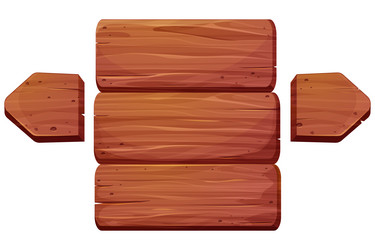 Wooden plank frame game ui asset textured piece Vector Image