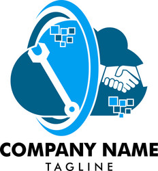 Deal cloud logo template design Royalty Free Vector Image