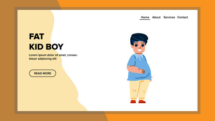 Child overweight kid boy Royalty Free Vector Image