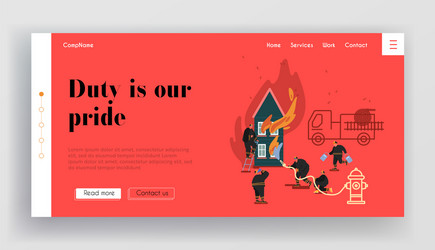 Fire department horizontal banner Royalty Free Vector Image