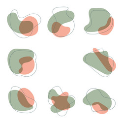 Set of irregular organic blob shapes with lines Vector Image