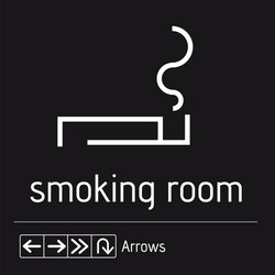 Smoking room sign door area stiker men Royalty Free Vector