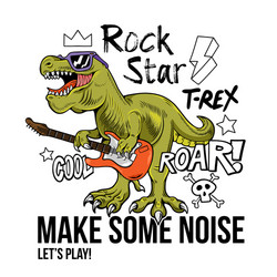 T-rex surfer dino print design Royalty Free Vector Image