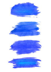 Sky blue watercolor brushstroke new design set Vector Image