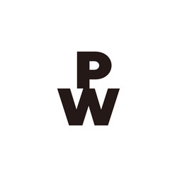Letter pw linked line simple colorful logo Vector Image