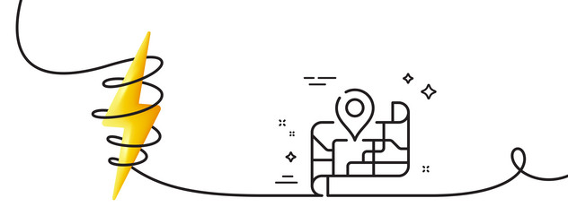 Place line icon map pin sign continuous Royalty Free Vector