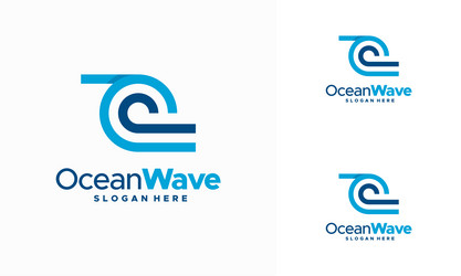 Modern iconic ocean wave logo with waves Vector Image