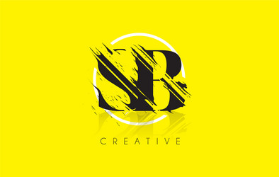 Sb letter logo design with serif typography font Vector Image