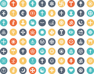 Religious icons set every single icon can Vector Image