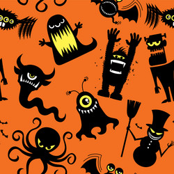 Monsters halloween pattern 2 Royalty Free Vector Image