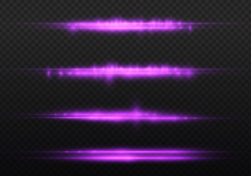 Purple glow line violet horizontal light rays Vector Image